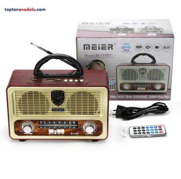 Meier M-111BT Şarjlı Nostaljik Radyo Bluetoothlu-Kumandalı